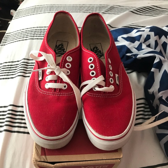 Vans | Shoes | Red Authentic Vans | Poshmark